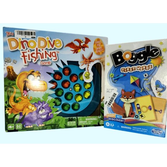 Spin Master, Hasbro | Toys | Dino Dive Fishing Game Boggle First Words ...